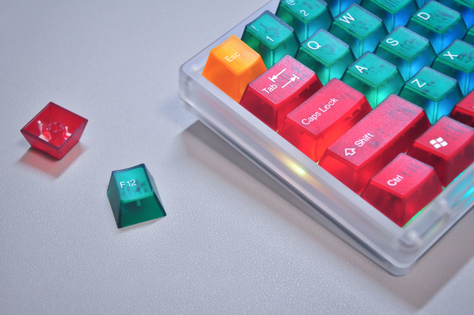 Translucent keycaps
